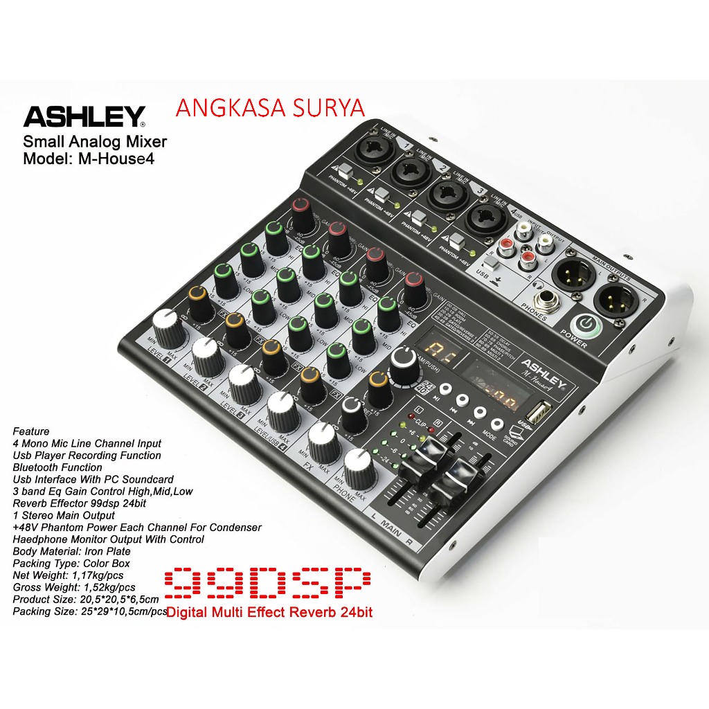 Jual MIXER ASHLEY MHOUSE4 ORIGINAL / MIXER AUDIO 4 CHANNEL ASHLEY MHOUSE 4 ORIGINAL | Shopee ...
