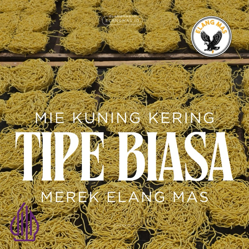 Jual mie kuning kering 1/2 KG TIPE BIASA Merek Elang Mas Asli Padang ...