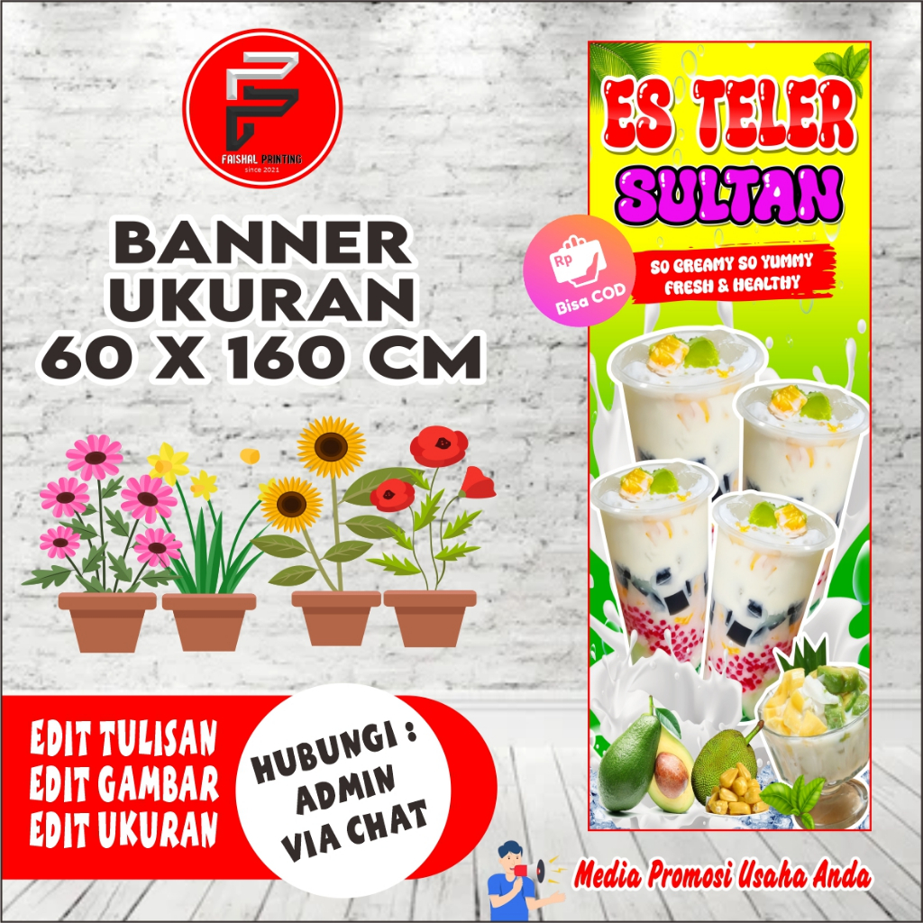 Jual Banner Spanduk Es Teler Ukuran 60 x 160 cm | Shopee Indonesia