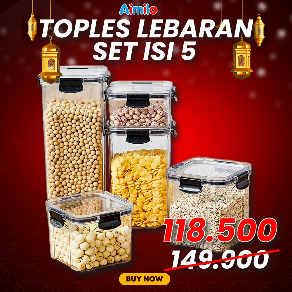 Jual Aimilo - Bundle 5 Pcs Toples Kue Kering Kotak Snack Kedap Udara ...