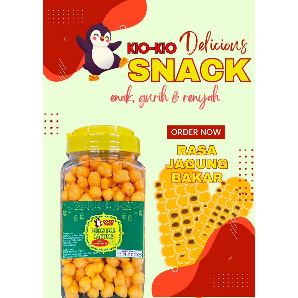 Jual KIO KIO Snack Pilus Pop Jagung Per Toples 200gram - Rasa Jagung ...