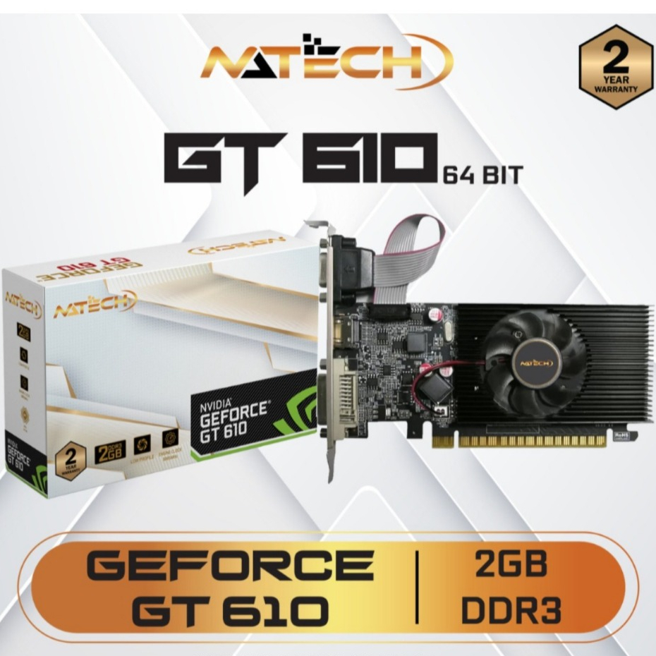 Jual VGA CARD / VGA NVIDIA GT610 / VGA GT610 / VGA NATECH GT610 LP 2GB 2 GB DDR3 ddr 3 64BIT 64 ...