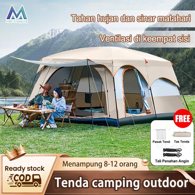 Jual MBK - Tenda Camping Kapasitas 8-12Orang Tunnel 4P Double Layer ...