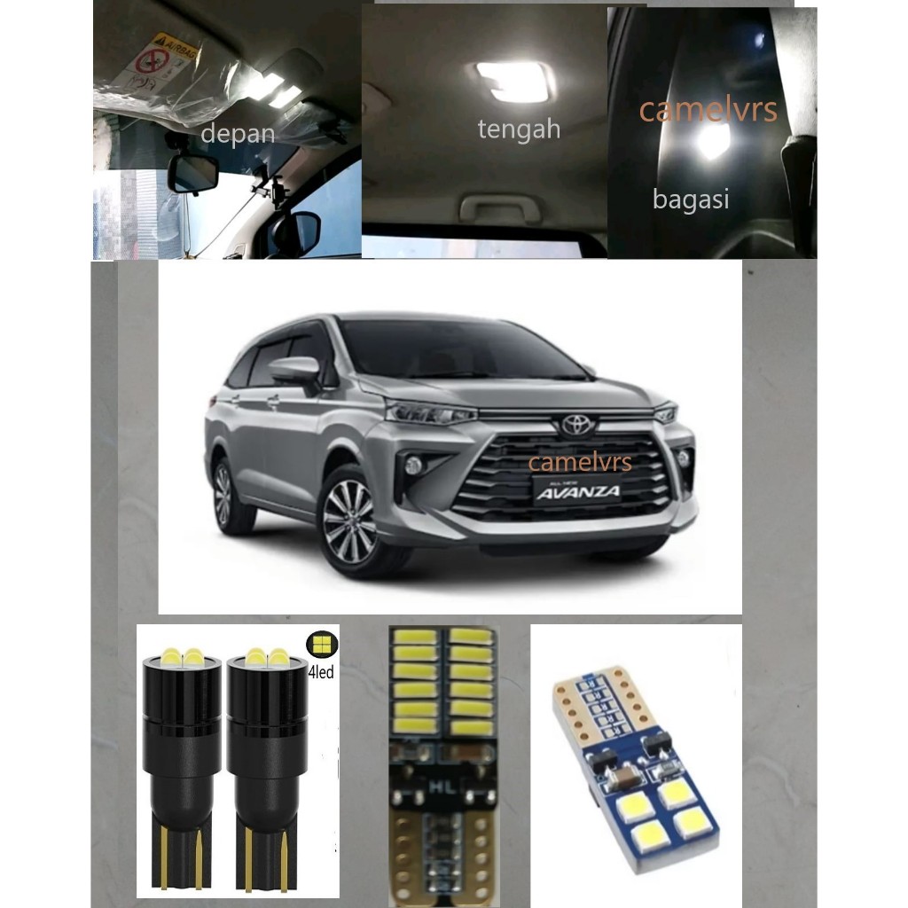 Jual Lampu Kabin Plafon Led Toyota Avanza Xenia 2022 23 24 Up.. 4pcs ...