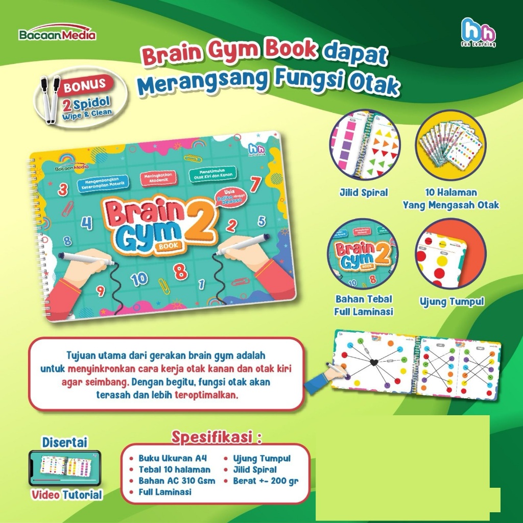 Jual Buku Learning Worksheet Brain Gym Book 2 Sensorik Sensory Play For kis Bacaan Media ...