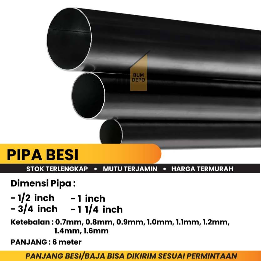 Jual PIPA BESI UKURAN 1/2 INCH 3/4 INCH 1 INCH | Shopee Indonesia