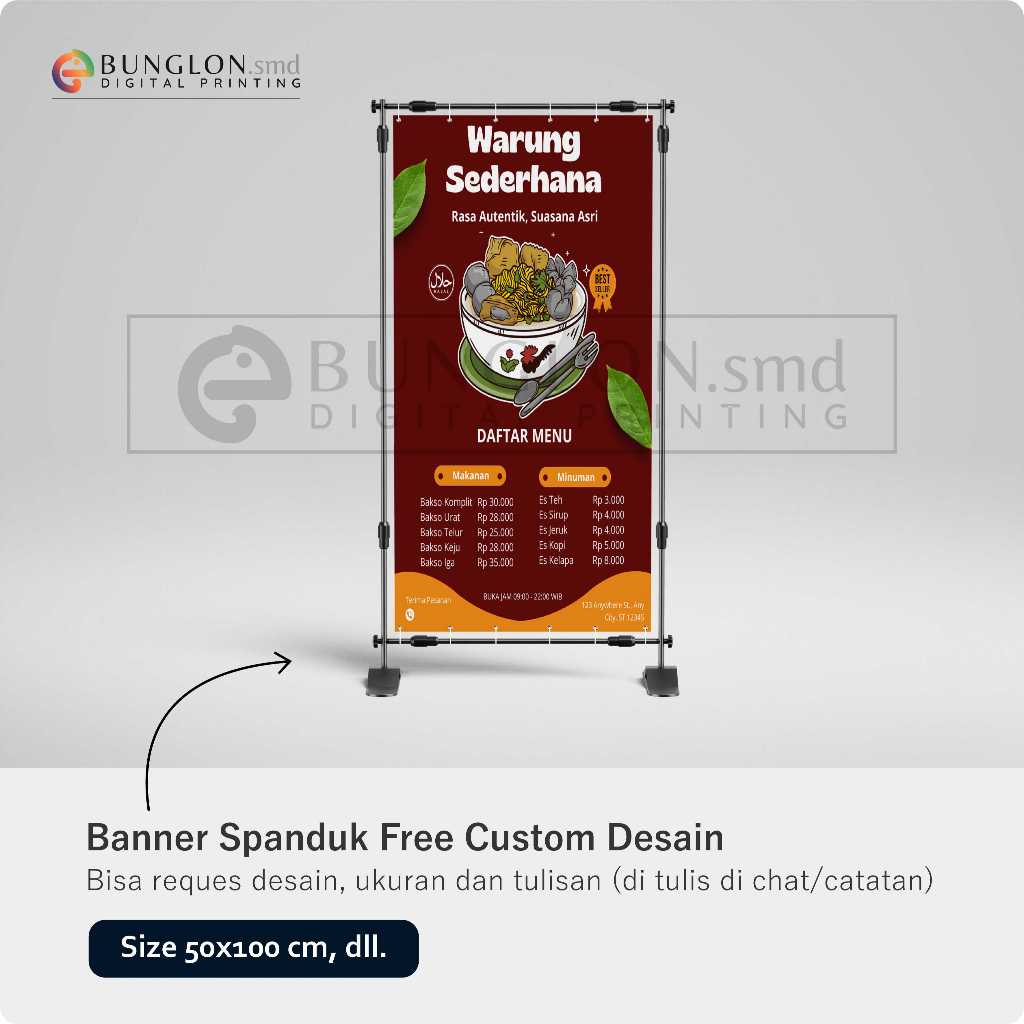 Jual PRINT CETAK SPANDUK BANNER WARUNG SEDERHANA FREE DESAIN | Shopee ...