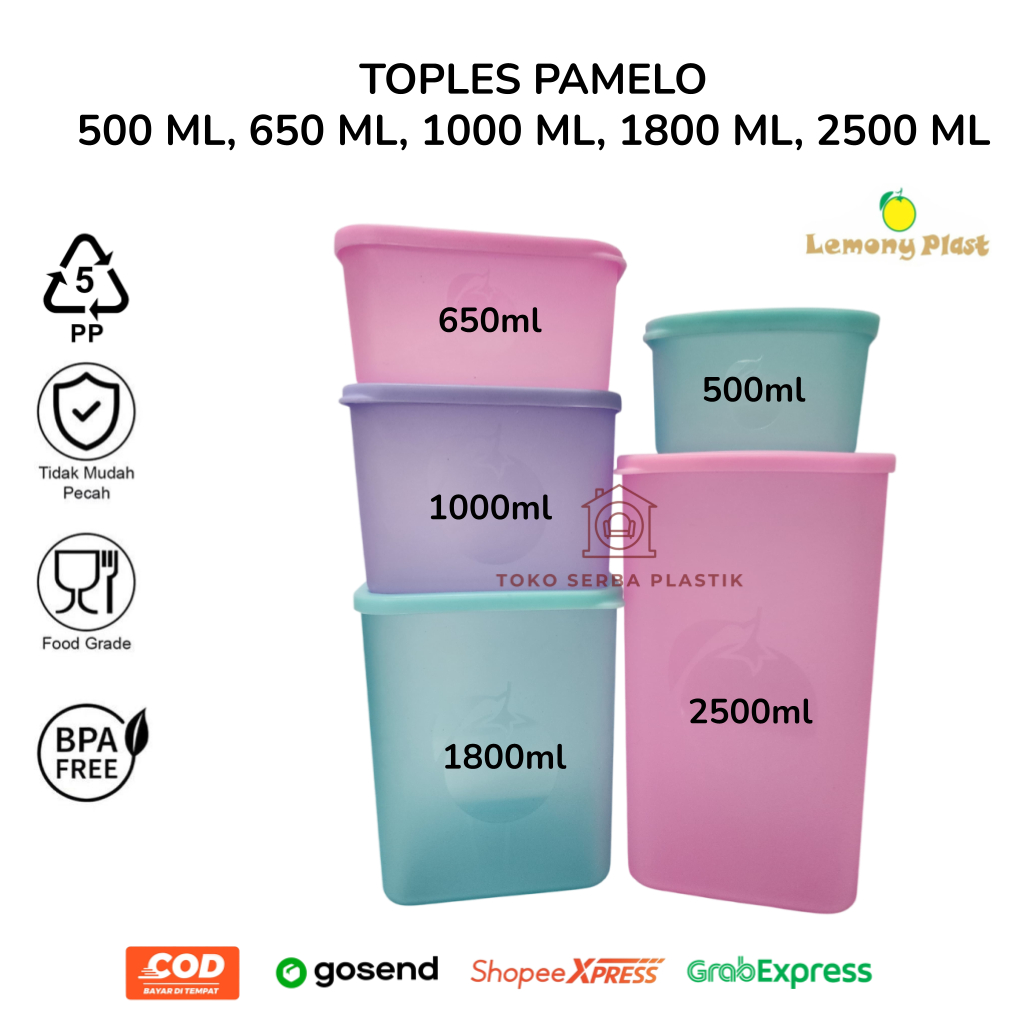 Jual Toples Lebaran Segi / Sealware Kotak Pamelo 500ml 650ml 1000ml 1800ml 2500ml ala Tupperware ...