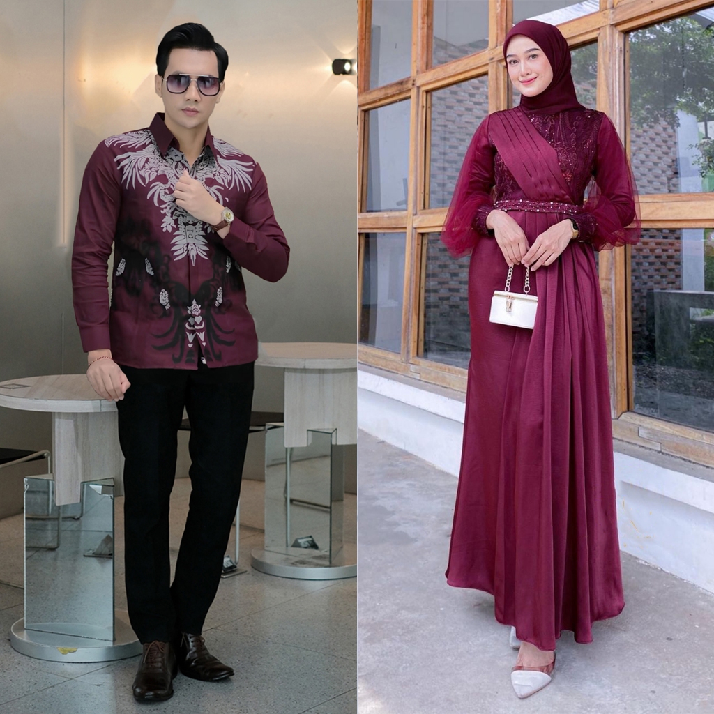 Jual BATIK COUPLE - Gamis Couple Adeeva Dress Kondangan Dan Lebaran ...