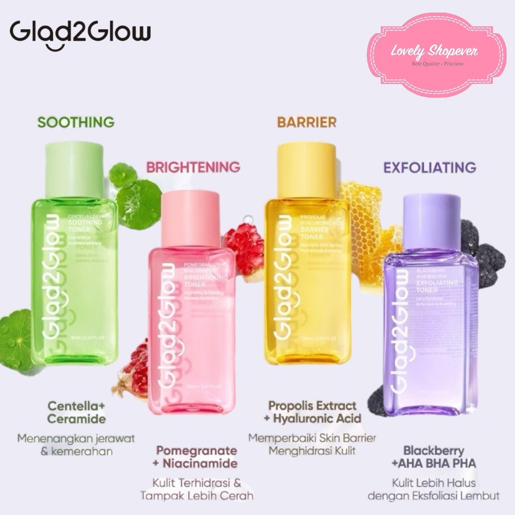 Jual Glad2Glow G2G - Centella Ceramide Soothing Acne Cica Toner Wajah ...