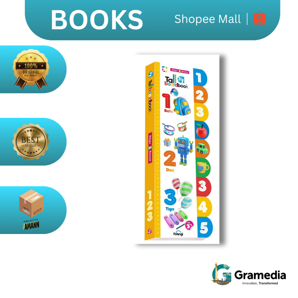 Jual Gramedia MKG - Buku Anak Opredo Tall Board Book Belajar dan Bermain : 123 (Pelangi ...