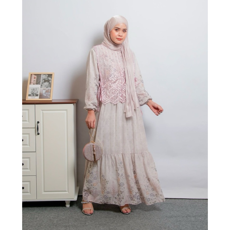 Jual RESYANA DRESS BROKAT VEST GAMIS SET GHEALSY | Shopee Indonesia