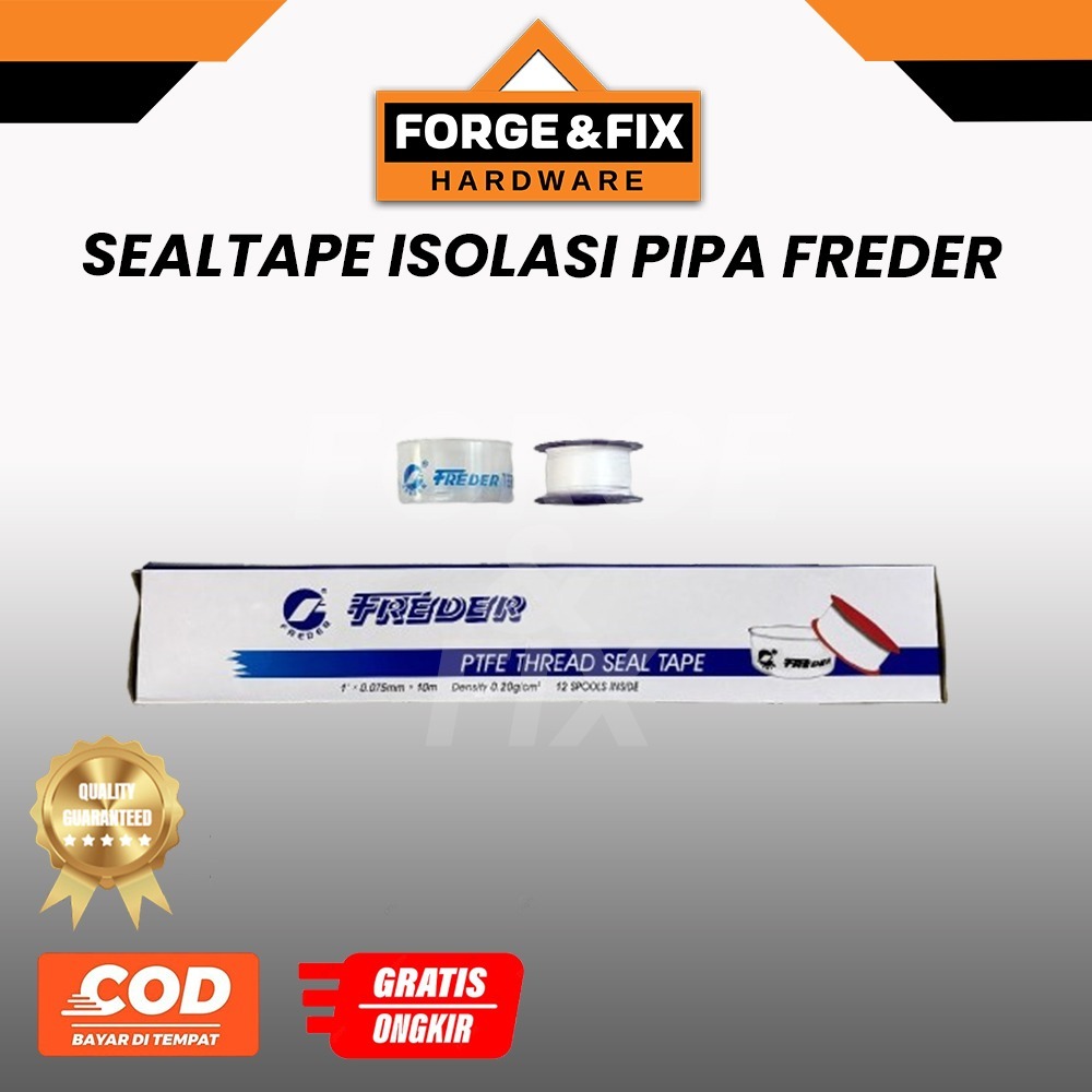 Jual [12PCS] FREDER Sealtape Lebar Isolasi Pipa Kran Bocor Teflon PTFE ...