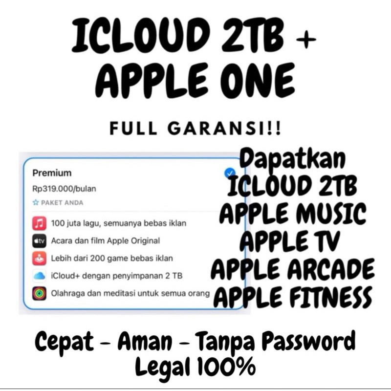 Jual iCloud 2TB Permanent Legal 100% Full Garansi - FAMILY SHARING | Shopee Indonesia