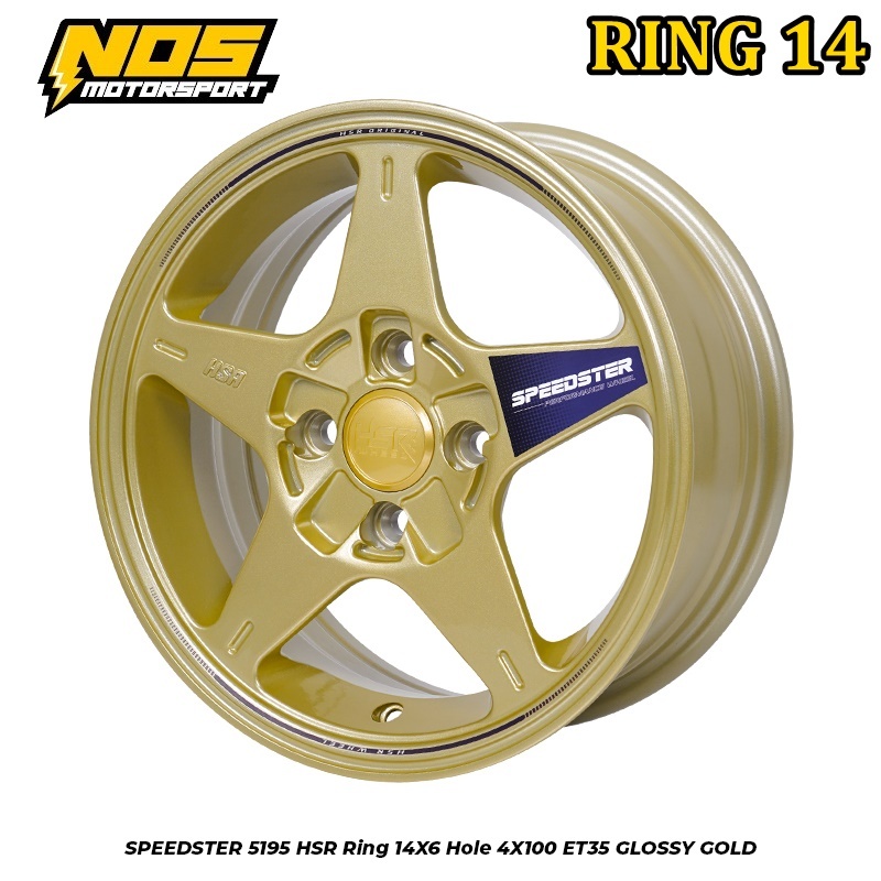 Jual VELG RACING RING 14 HSR SPEEDSTER LEBAR 6 PCD 4X100 ET35 GLOSSY GOLD - GRATIS PASANG ...