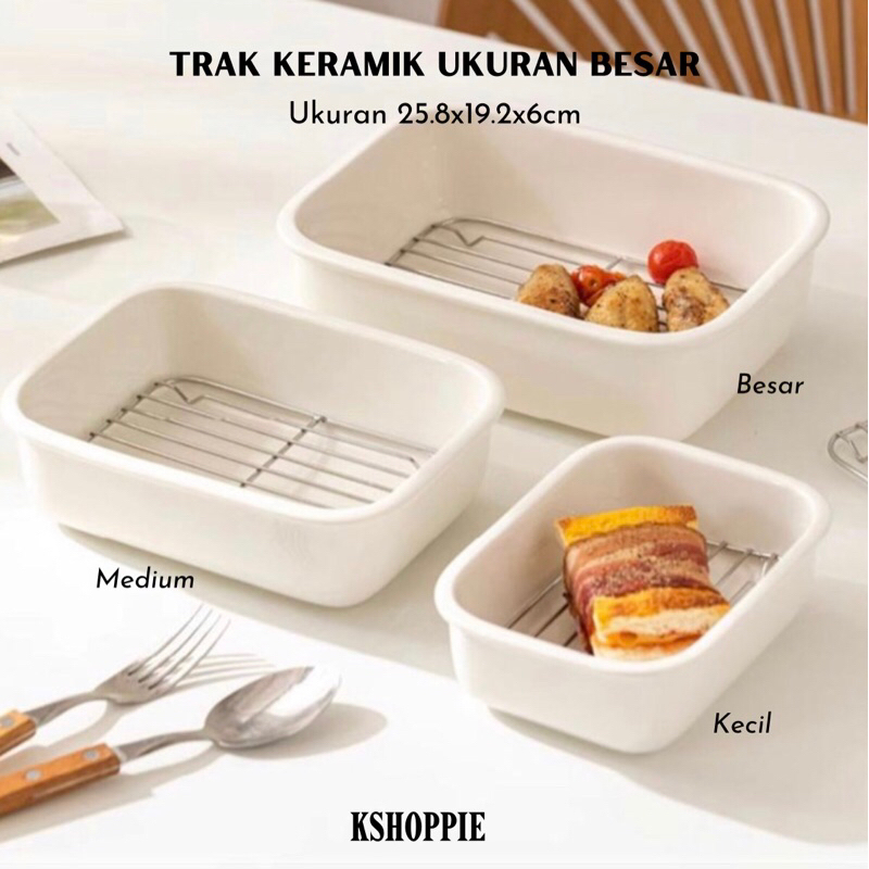 Jual TRAY KERAMIK PENIRIS MINYAK WARNA PUTIH /WHITE CRISPER TRAY ...