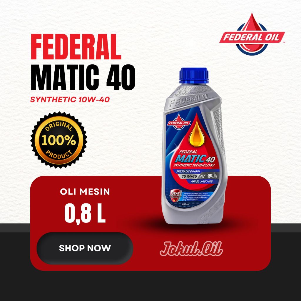 Jual Oli Mesin Federal Matic 40 800ml Original | Shopee Indonesia