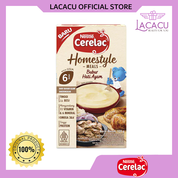 Jual Nestle Cerelac Homestyle Bubur Bayi Rasa Hati Ayam 120 GR | Shopee ...