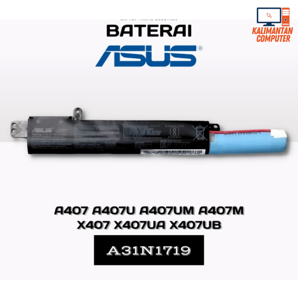 Jual Baterai Asus A407M A407U X407U X407M A507M X507M A31N1719 ORIGINAL ...