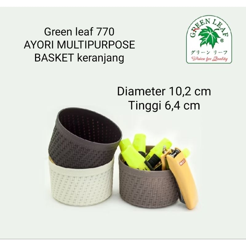 Jual Green Leaf 770 AYORI MULTIPURPOSE BASKET keranjang mini bulat ...
