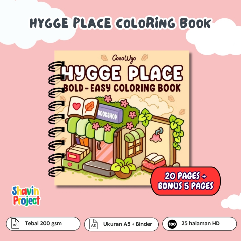 Jual Coloring book Hygge Place Bold and easy Coloring Pages 25 Halaman ...