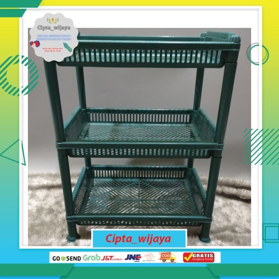 Jual Rak Serbaguna Plastik Susun 3 / Rak Dapur Plastik Serbaguna Susun ...