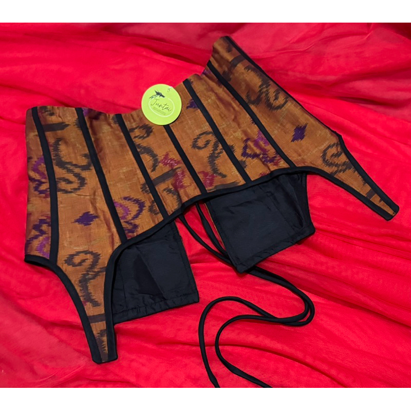 Jual Juntai Endek Bali Guci Waist - Deep Orange | Shopee Indonesia