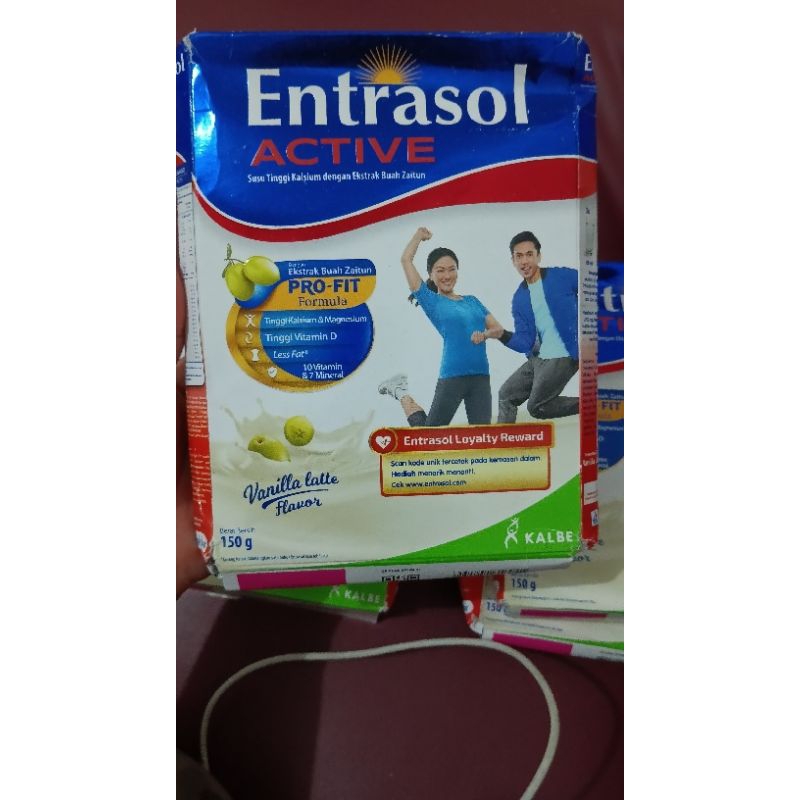 Jual SUSU ENTRASOL ACTIVE VANILLA 150 Gram kalbe ( box rusak ) | Shopee ...