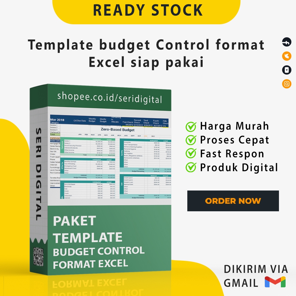 Jual Template budget Control format Excel siap pakai | Shopee Indonesia