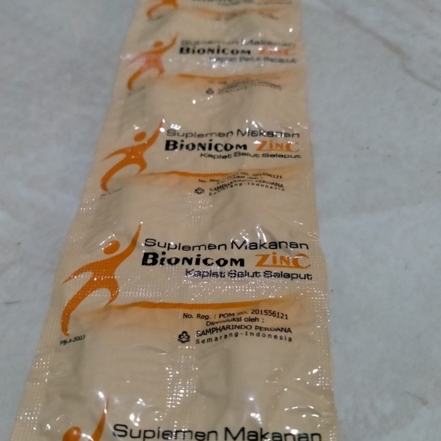 Jual Bionicom zinc suplemen vitamin daya tahan tubuh stripan | Shopee ...