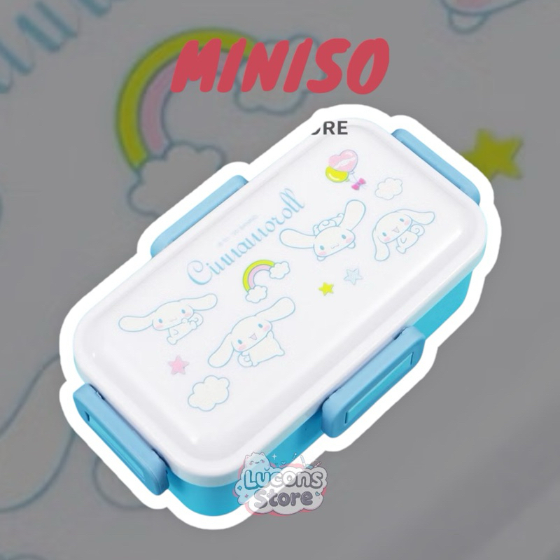 Jual Miniso Bento Box Cinnamoroll/My Melody Bento Box with Four Buckles ...