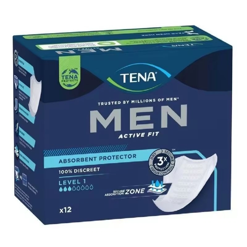 Jual Tena Men Active Fit Absorbent Protector Level 1 ( 12 Pads ...