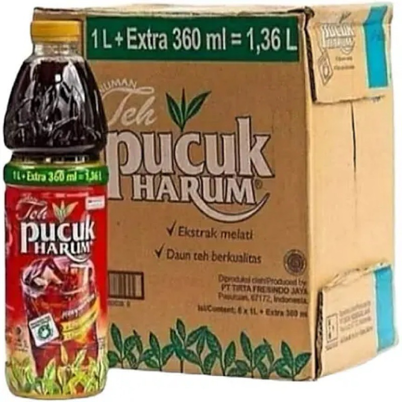 Jual Teh Pucuk Harum 1 Liter + 350ml Dus isi 6 Botol / Teh Pucum Harum ...