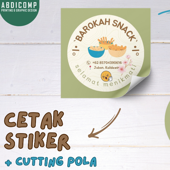 Jual Cetak Stiker Custom Cutting Label Produk Makanan / Minuman Sticker ...