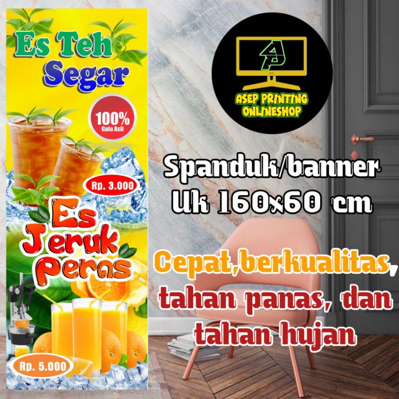 Jual Spanduk Banner Es Teh Segar Jeruk Peras Ready Stock - Custome Nama ...