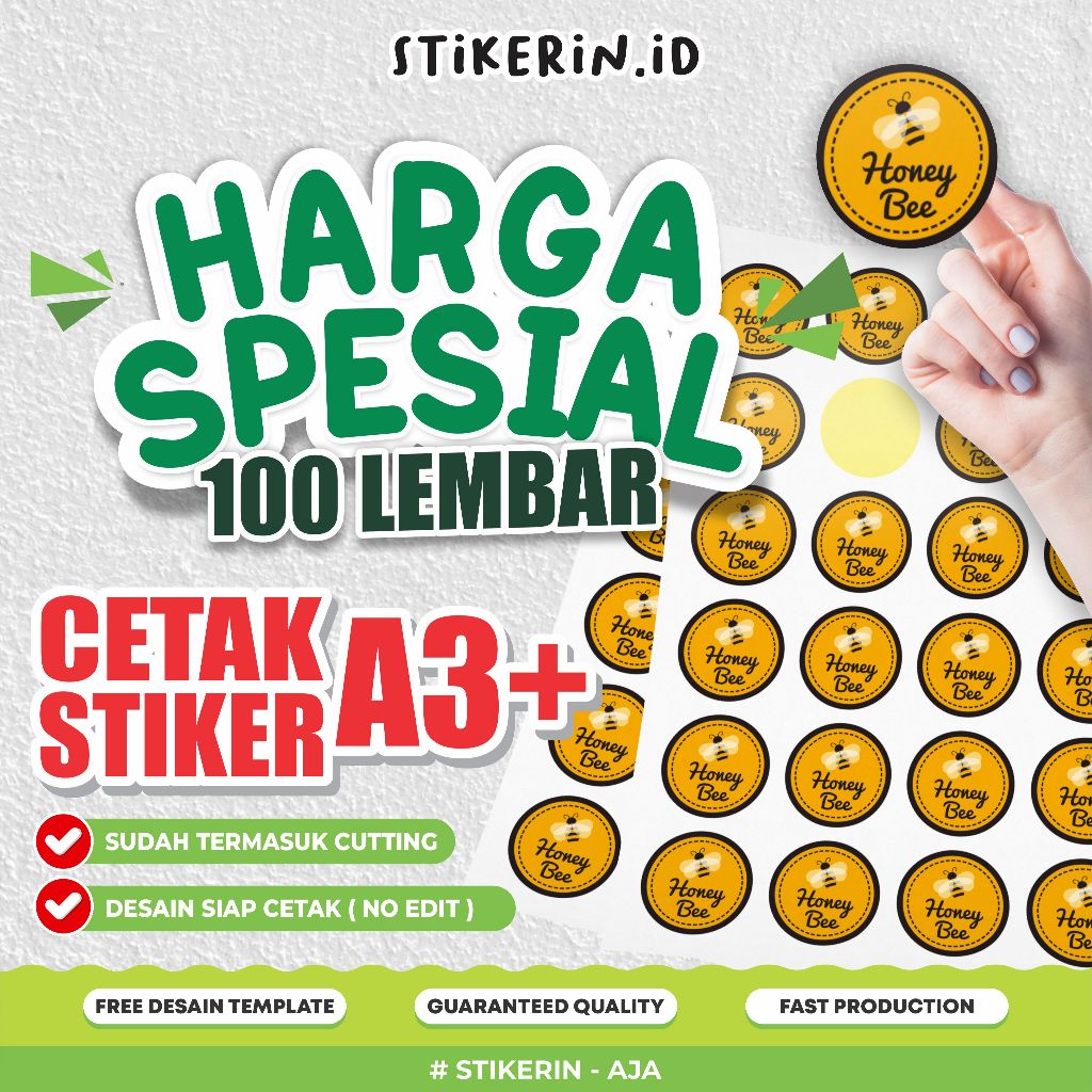 Jual PAKET CETAK 100LBR STIKER CUTTING UKURAN A3+ STIKER CHROMO ...
