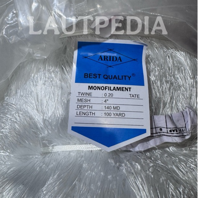 Jual Jaring ikan ARIDA 4 in Ply10 140x100 TATE / Jaring Milenium ...