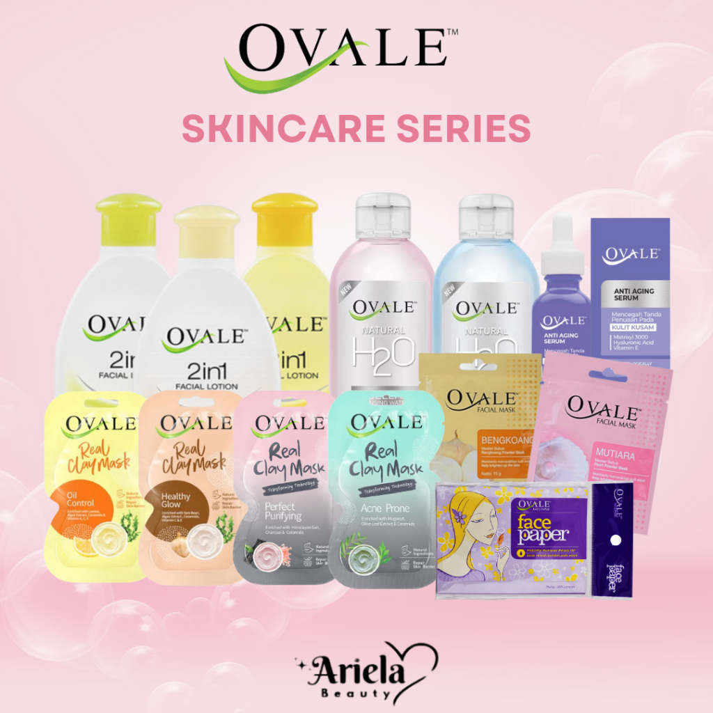 Jual OVALE Beauty | Facial Lotion / H2O Micellar / Real Clay Mask ...