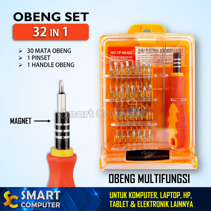 Jual Obeng Set 32 in 1 Box Multifungsi For Service Laptop Komputer HP Elektronik | Shopee Indonesia