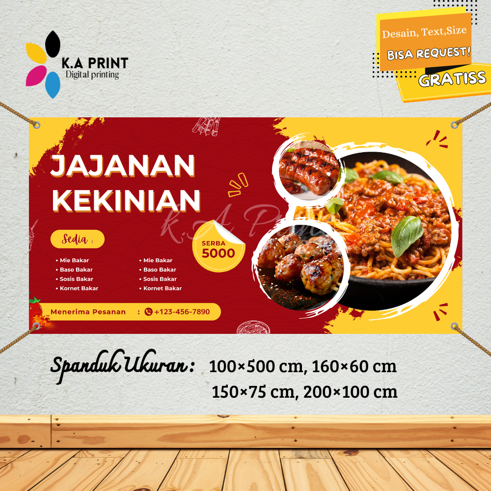 Jual Cetak Spanduk Banner Jualan Aneka Jajanan Kekinian Bisa Request ...