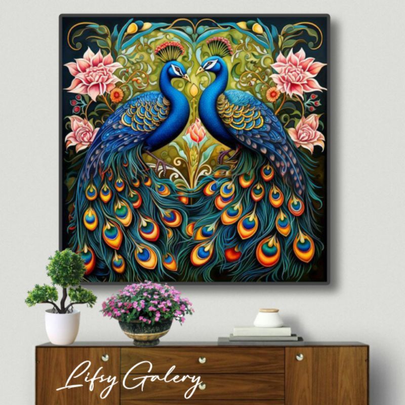 Jual Cetak poster hiasan Dinding BURUNG MERAK cantik dekorasi rumah ...