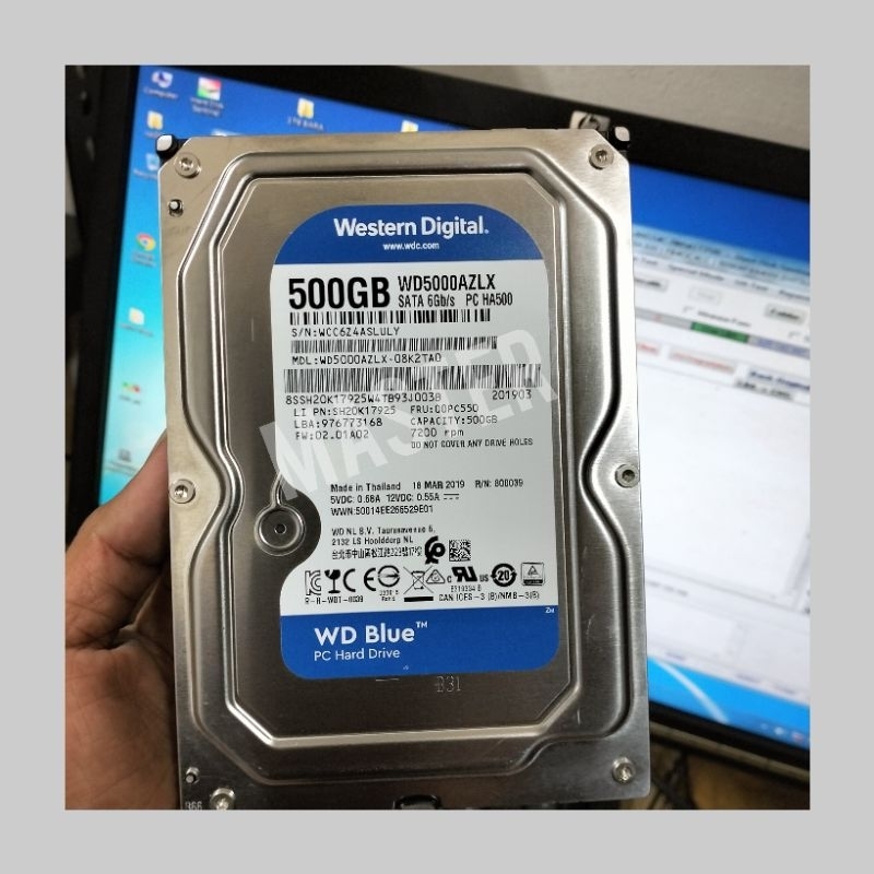 Jual hardisk PC 500GB WD Blue sata 3,5" baru 0 day /HDD internal PC cpu ...