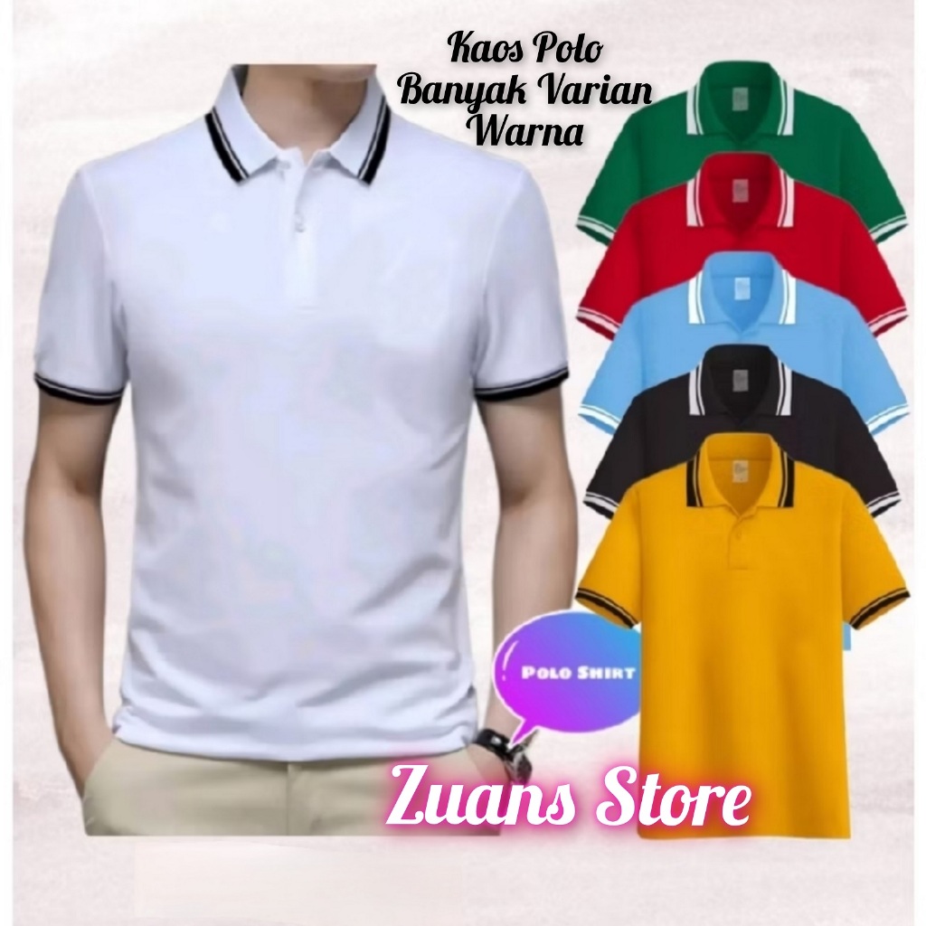 Jual Baju Kaos Polo Kerah Lengan Pendek/Kaos Polos/Kaos Seragam/Kaos Polo Shirt/Kaos Pria/Baju ...