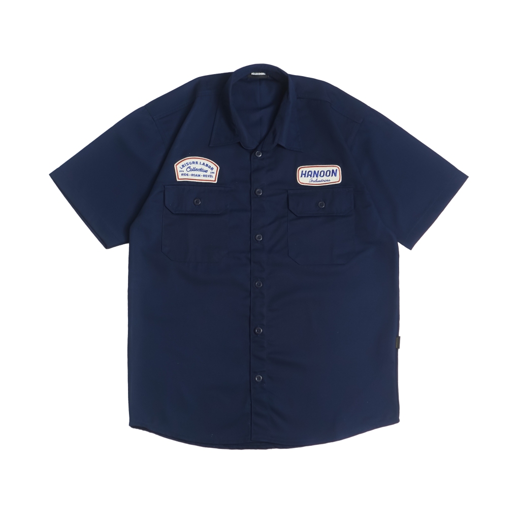 Jual Hanoon Industries – Kemeja Workshirt Pria Pendek Biru Navy Hans ...