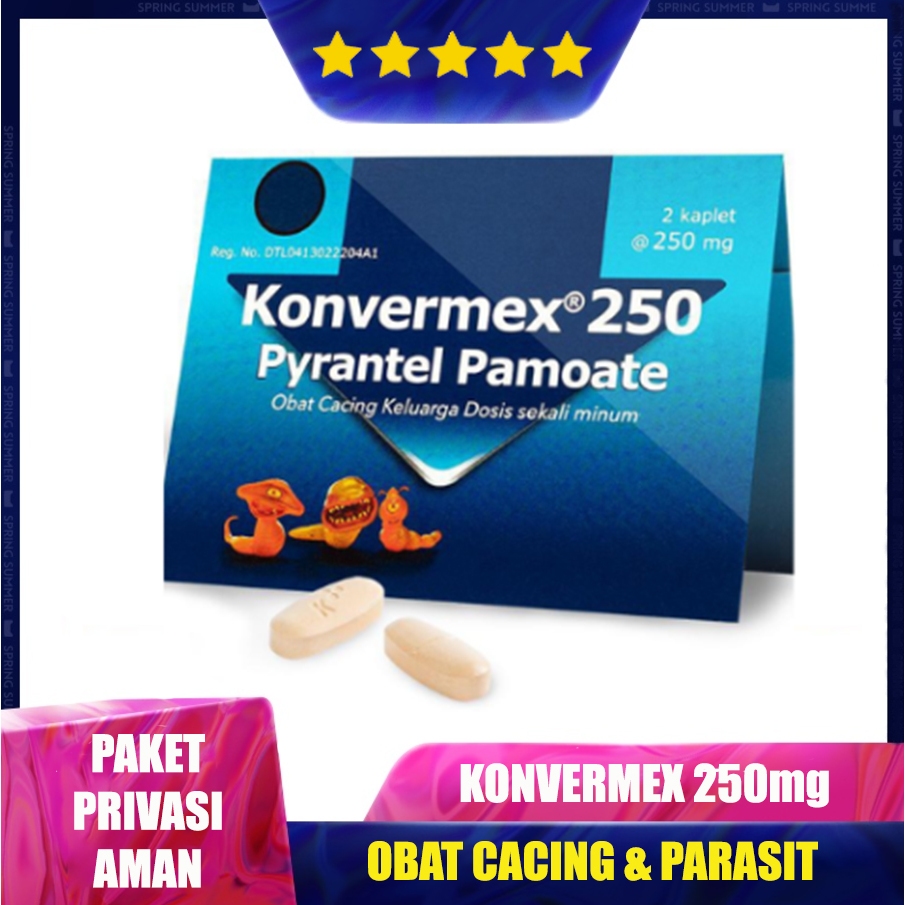 Jual Konvermex 250mg Pyrantel Pamoate Obat Cacing Dewasa dan Anak-Anak ...