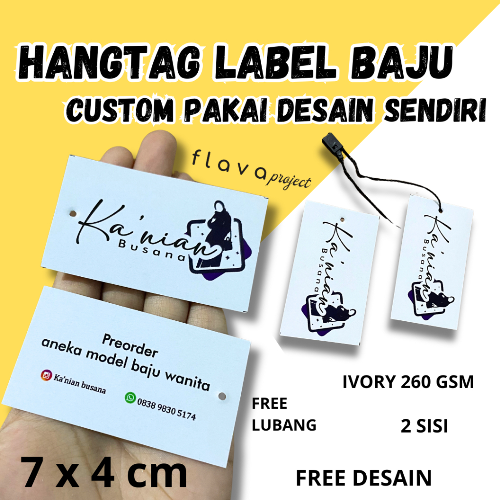 Jual Cetak Hangtag 2 sisi I label baju I label hang tag I Tag I label ...