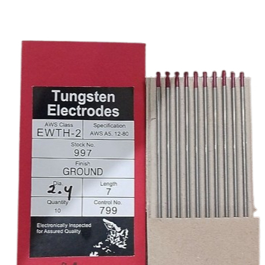 Jual Tungsten Electrode Thoriated 2%TH 2.4mmx175mm EWTH-2 TUNGSTEN 2%TH ...