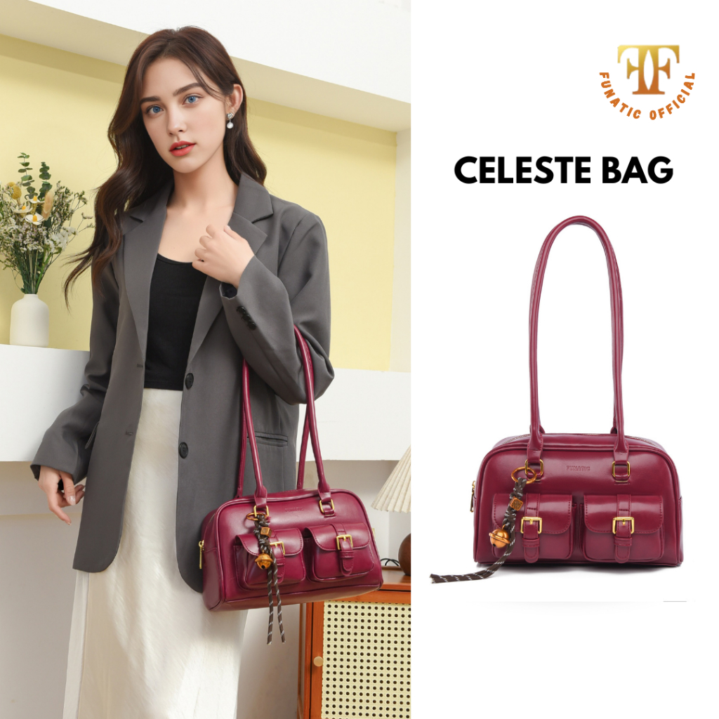 Jual [Celeste Bag] Tas Selempang Shoulder Bag Wanita Burgundy Funatic ...