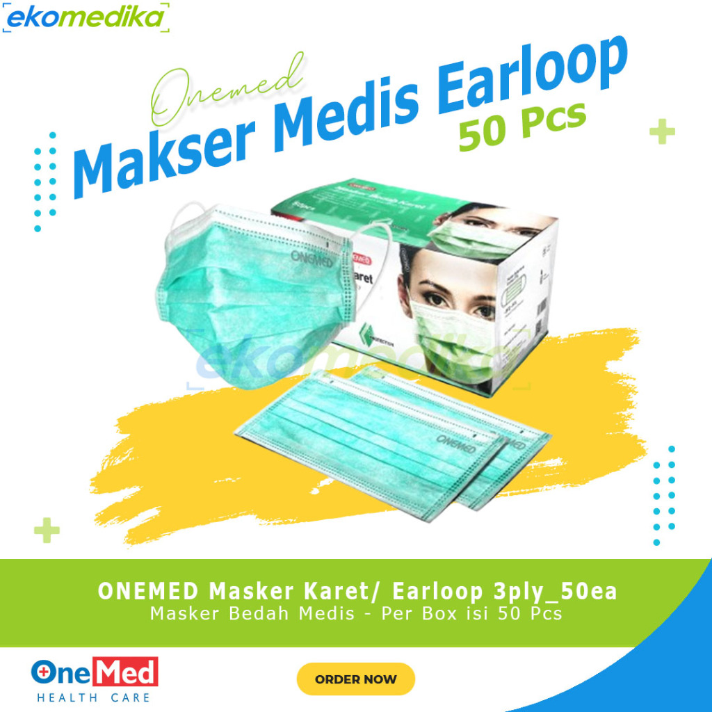 Jual Masker Medis ONEMED / Masker Bedah Karet, Hijab / Surgical Mask ...