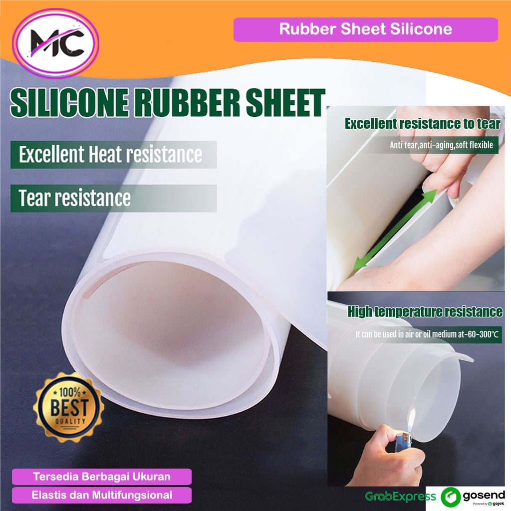 Jual Karet Lembaran Silikon Silicone Rubber Sheet Putih Ukuran 10 x10cm 10 x 20cm Tebal 1mm 2mm ...